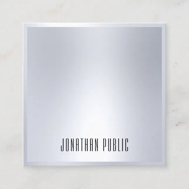Elegant Template Modern Professional Silver Look Square Business Card ...