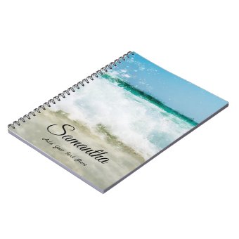 Elegant Template Seaside Waves Oil Painting Notebook | Zazzle