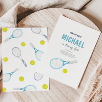 Elegant Tennis Birthday Invitation | Zazzle
