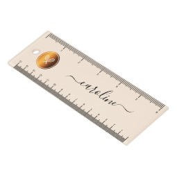Elegant Tennis Design Gold Racket Calligraphy Name Ruler | Zazzle