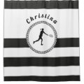Elegant Tennis Design Player Coach Personalized Shower Curtain | Zazzle