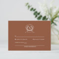 Elegant Terra Cotta Monogram Crest QR Code Wedding RSVP Card | Zazzle