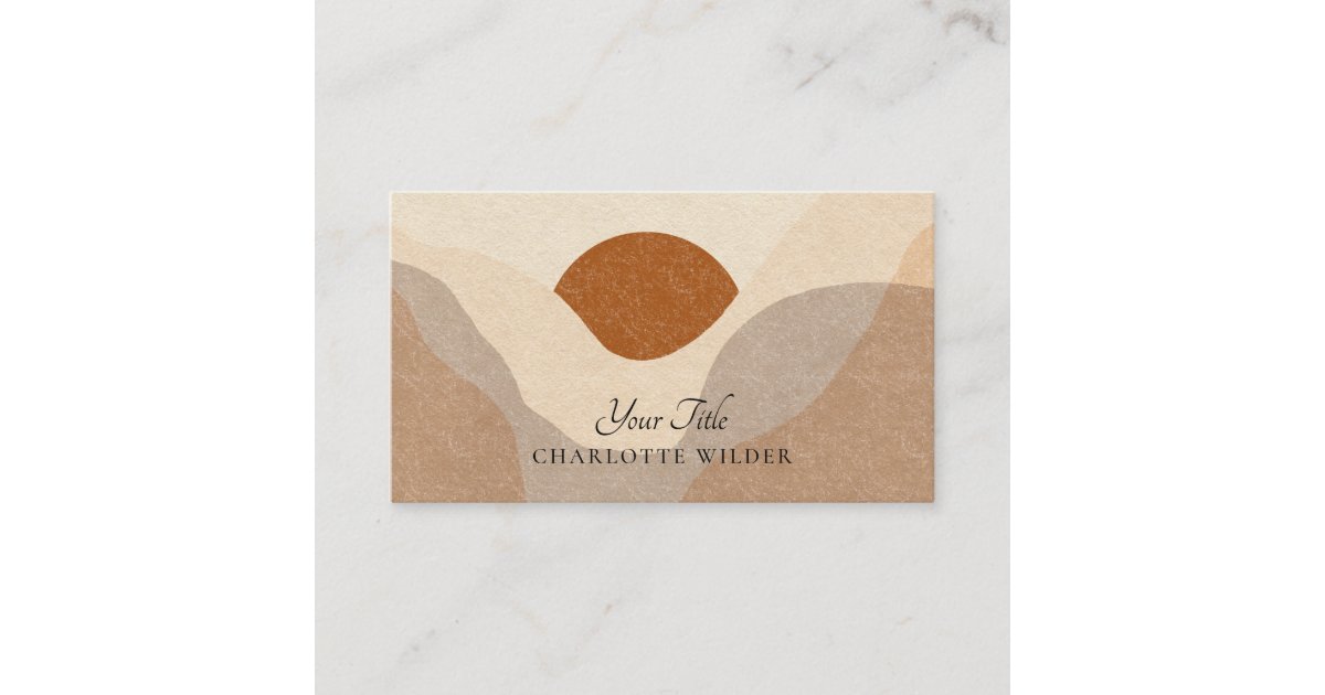 Elegant Terracotta Abstract Desert Business Card | Zazzle