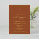 Elegant Terracotta and Gold First Holy Communion Foil Invitation | Zazzle