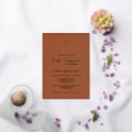 Elegant Terracotta and Gold First Holy Communion Foil Invitation | Zazzle