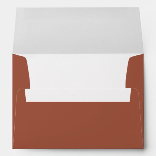 Elegant Terracotta Calligraphy Address Wedding Envelope | Zazzle