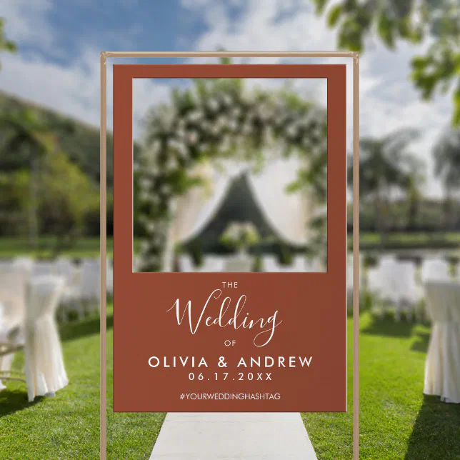 Elegant Terracotta Prop Wedding Selfie Photo Frame Foam Board | Zazzle