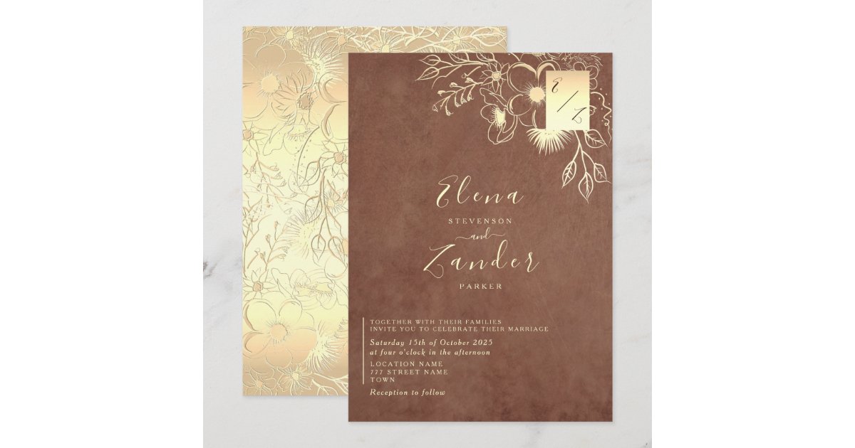 Elegant Terracotta Wedding Invitation | Zazzle