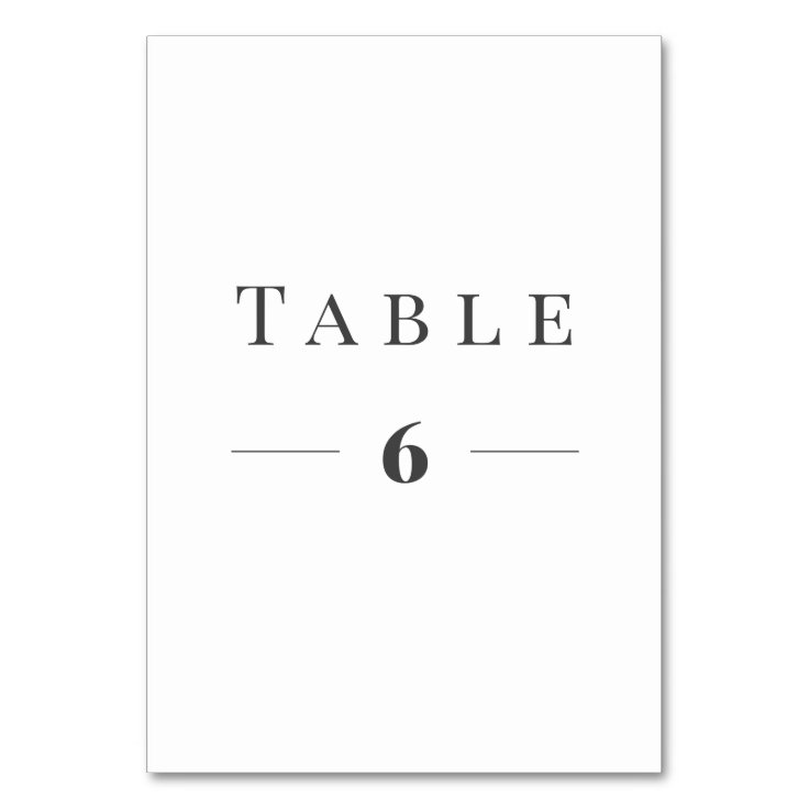 Elegant text table number template | Zazzle