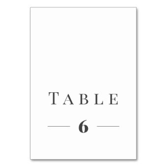 Elegant text table number template | Zazzle