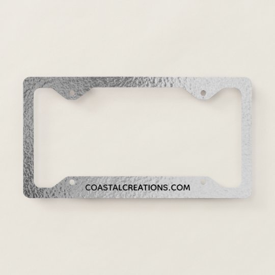 Elegant Textured Silver Business Marketing License Plate Frame | Zazzle.com