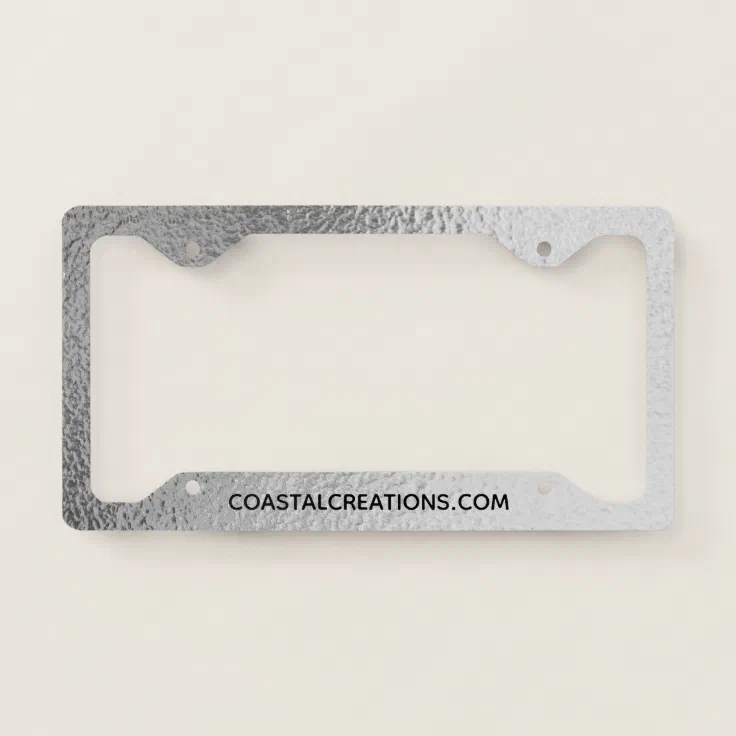Elegant Textured Silver Business Marketing License Plate Frame | Zazzle
