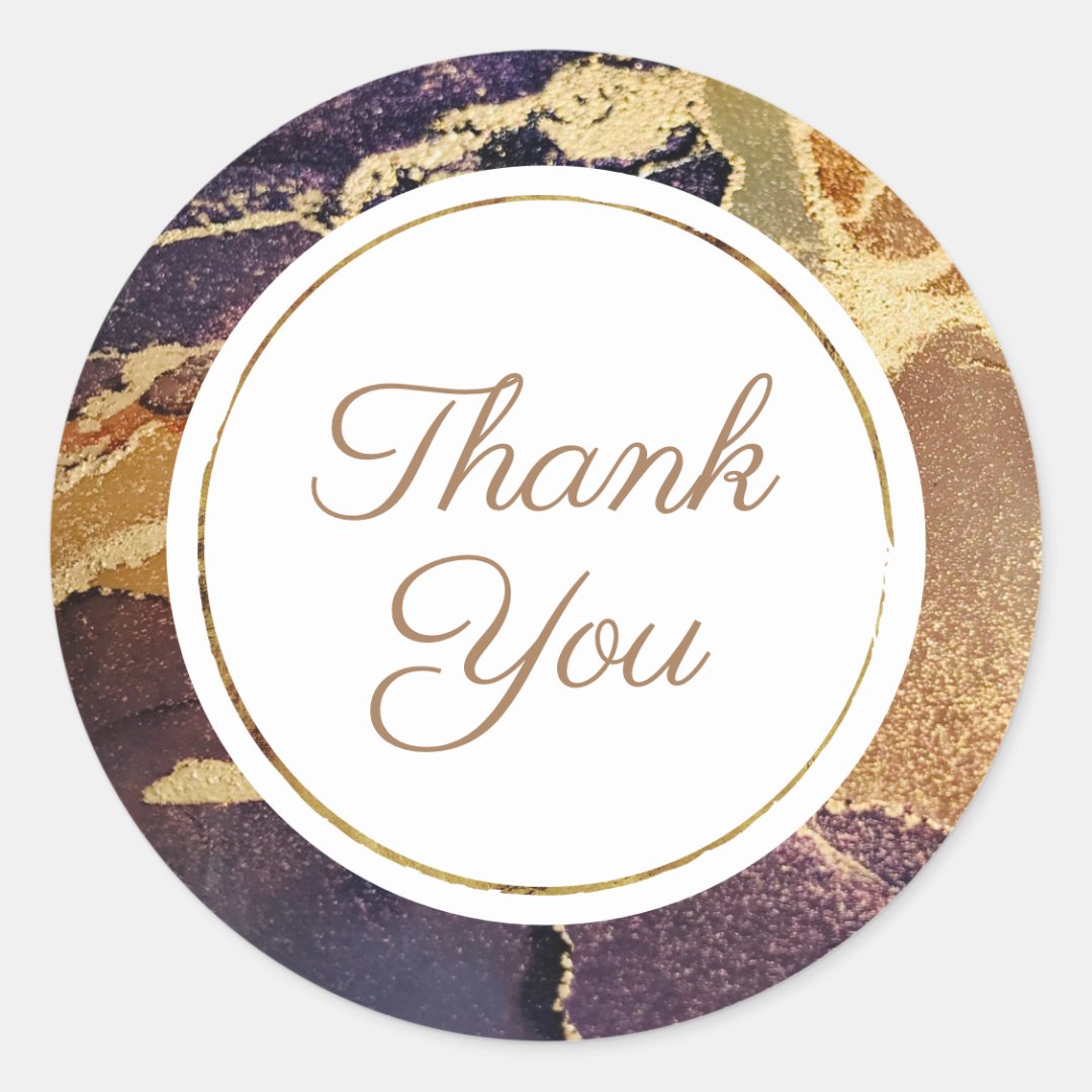 Elegant Thank you Classic Round Sticker | Zazzle