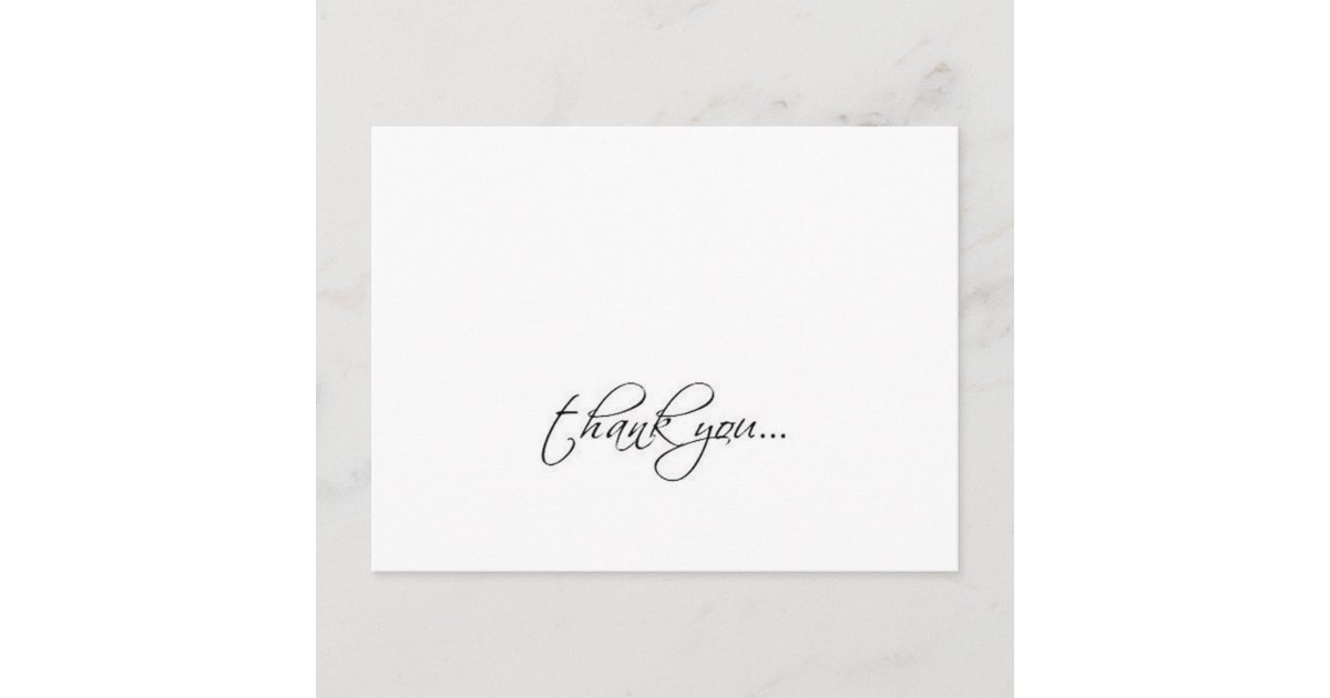 elegant thank you postcard (horizontal) | Zazzle