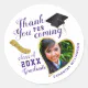 Elegant Thank You White Purple 2025 Graduation Classic Round Sticker ...