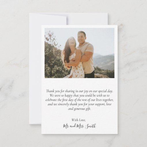 Elegant Thanks Script Mauve Photo Collage Wedding Thank You Card | Zazzle