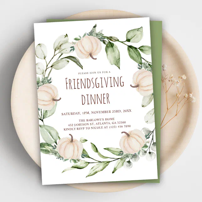 Elegant Thanksgiving Dinner Friendsgiving Feast Invitation | Zazzle