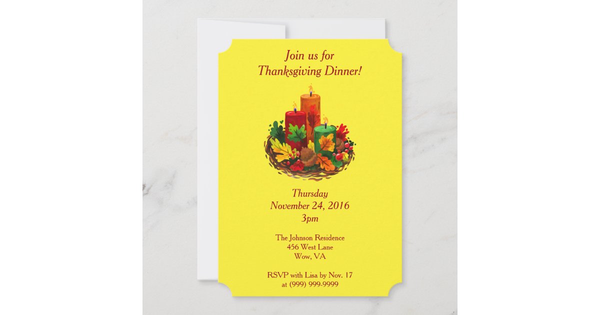 Elegant Thanksgiving Family Dinner Invitation | Zazzle