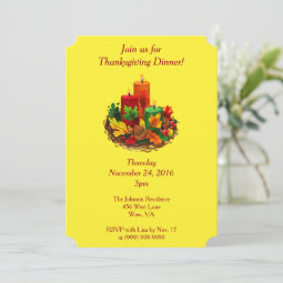 Elegant Thanksgiving Family Dinner Invitation | Zazzle