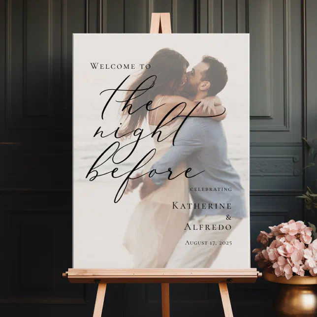 Elegant The Night Before Rehearsal photo welcome Poster | Zazzle