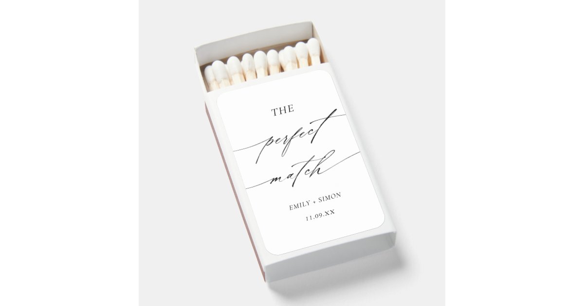 Elegant The Perfect Match Wedding Matches Favor | Zazzle