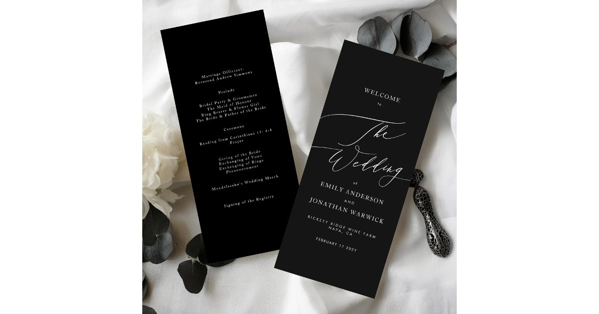 Elegant The Wedding Modern Calligraphy Wedding Program | Zazzle