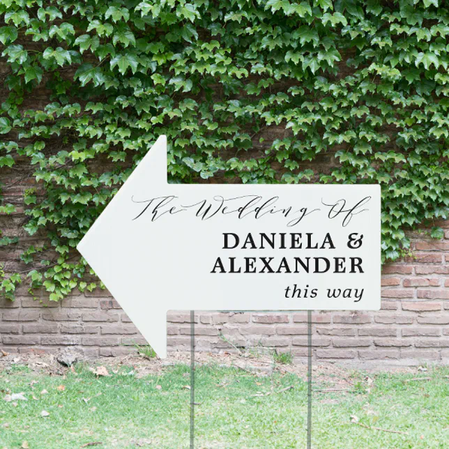 Elegant The Wedding Of This Way Arrow Sign | Zazzle