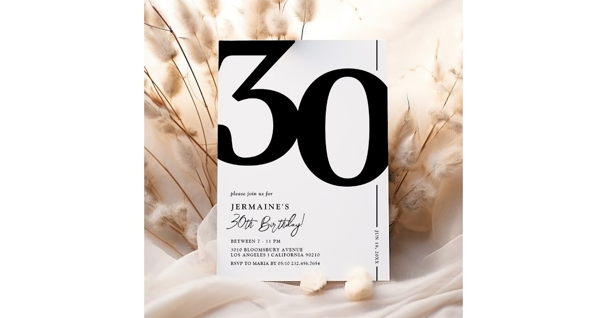 Elegant Thirty 30th Birthday Party Invitation | Zazzle