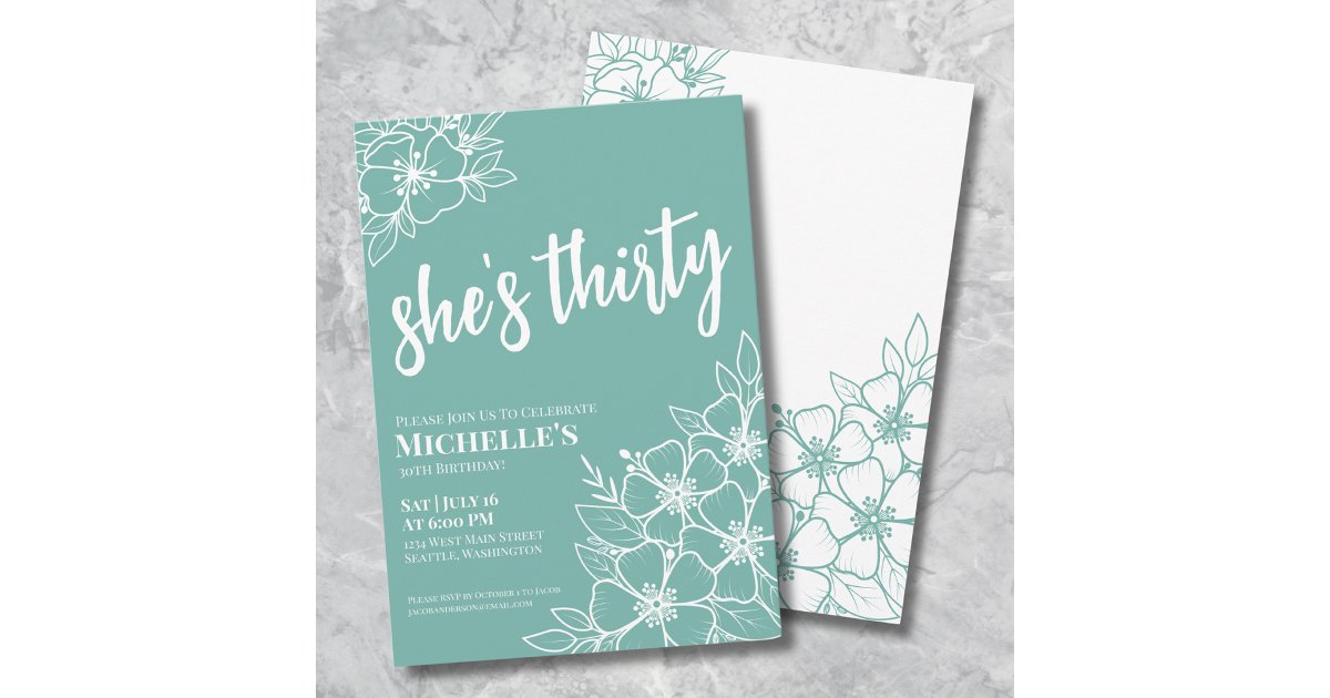 Elegant Thirty 30th Birthday Party Invitation | Zazzle