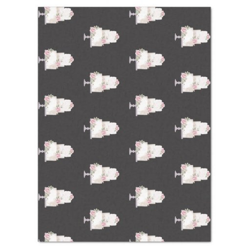 elegant three tier cake bakery tissue paper | Zazzle