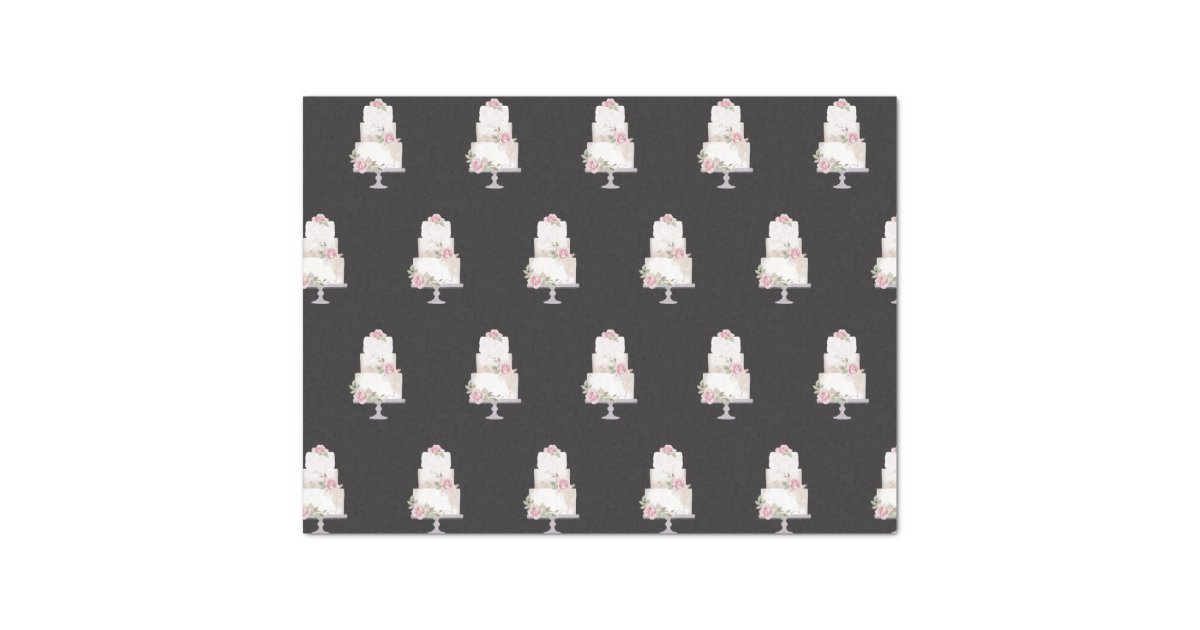elegant three tier cake bakery tissue paper | Zazzle