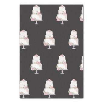 elegant three tier cake bakery tissue paper | Zazzle