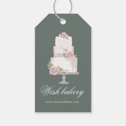 Elegant Three Tier Cake Monogram Bakery Gift Tags | Zazzle