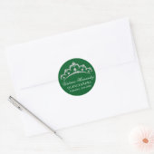 Elegant Tiara Green Spanish Quinceañera Quince Classic Round Sticker ...
