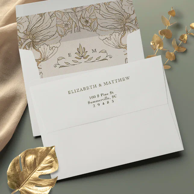 Elegant Timeless Pimpernel William Morris Envelope | Zazzle