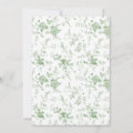 Elegant Toile French Sage Green Floral Wedding Invitation | Zazzle