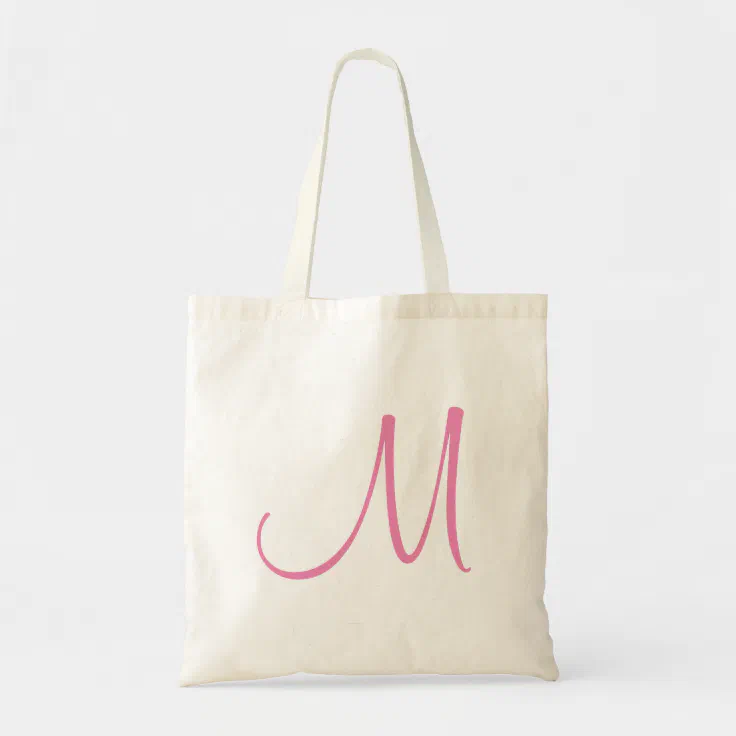 Elegant Tote Bag Monogram Initial Letter Template | Zazzle
