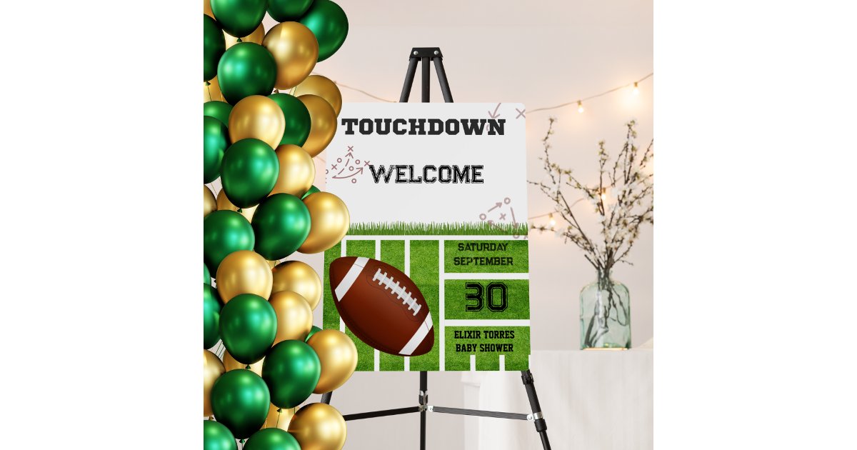 Elegant Touchdown Football Baby Shower Foam Board | Zazzle