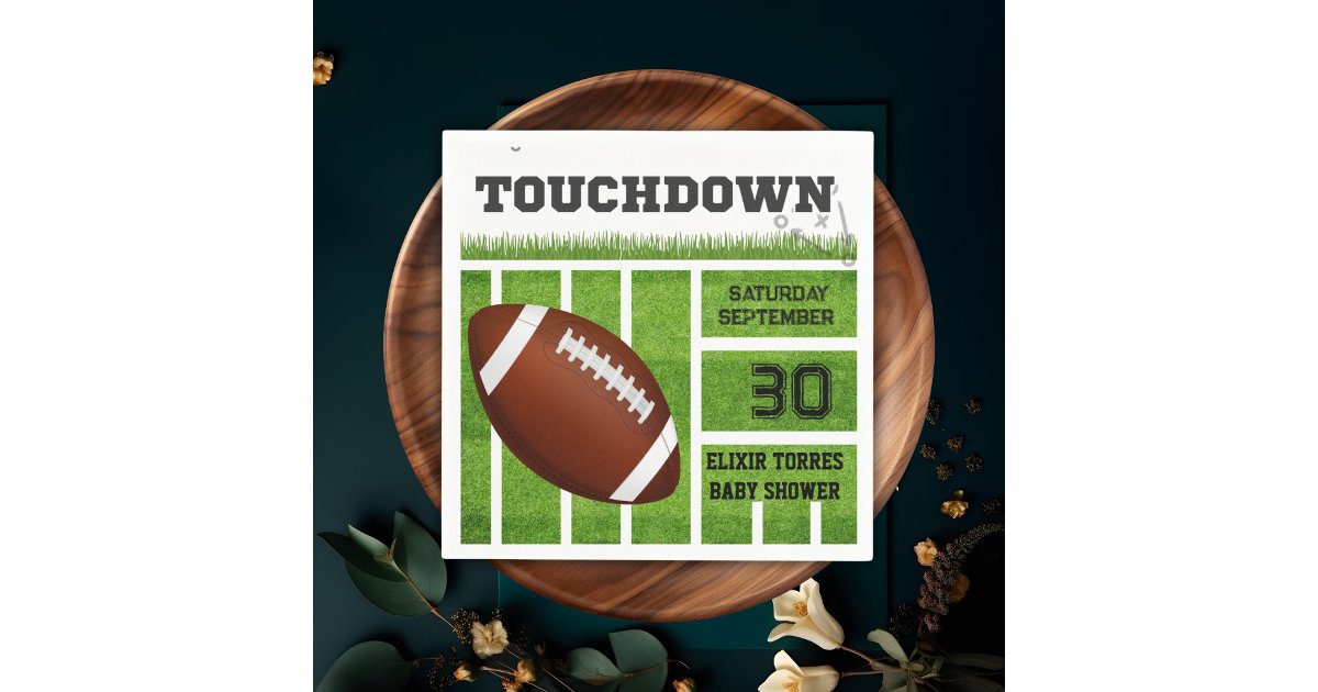 Elegant Touchdown Football Baby Shower Napkins | Zazzle