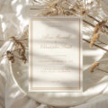 Elegant Traditional Chic Ivory Tan Wedding Invitation | Zazzle