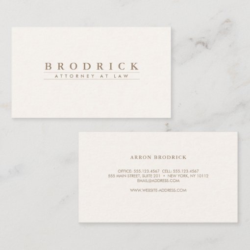 Elegant Traditional Ivory Professional Business Card | Zazzle