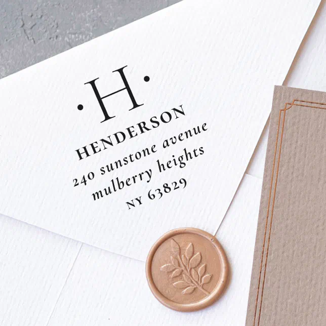 Elegant Traditional Monogram Family Return Address Self-inking Stamp ...