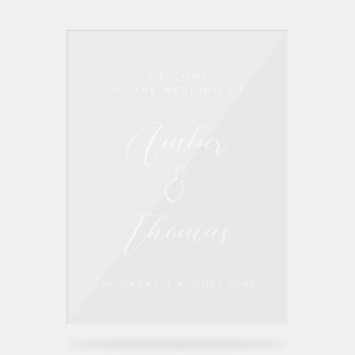 Elegant Transparent Acrylic Wedding Welcome Sign | Zazzle