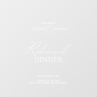 Elegant Transparent Rehearsal Dinner Welcome Sign | Zazzle
