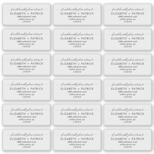 Elegant Transparent Return Address Labels | Zazzle