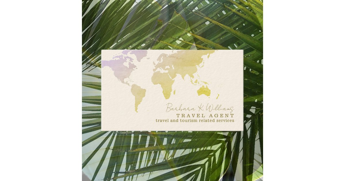 Elegant Travel Agent Signature Cream Paper Business Card | Zazzle