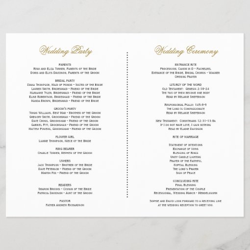 Elegant Travel Gold World Map Wedding Program | Zazzle