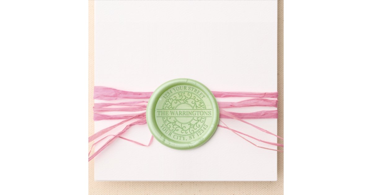 Elegant Tree Branches Lacy Filigree Name Address Wax Seal Sticker | Zazzle