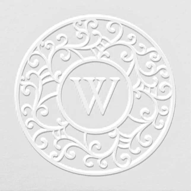 Elegant Tree Branches Lacy Filigree Wreath Initial Embosser | Zazzle