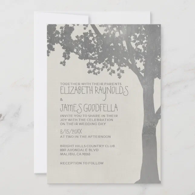 Elegant Tree Branches Wedding Invitations | Zazzle